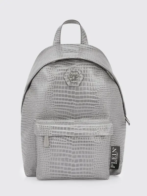 Philipp Plein Crocodile Effect Backpack - Grey