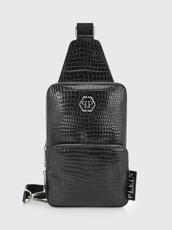 Philipp Plein Crocodile Effect Shoulder Bag - Black