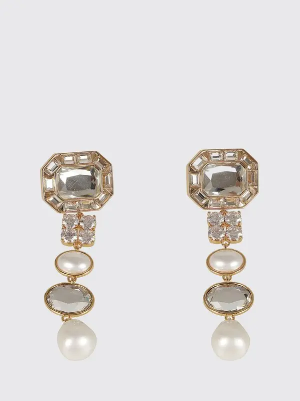 SELF-PORTRAIT Jewel Drop Earrings With Pearls And Crystals - Gold