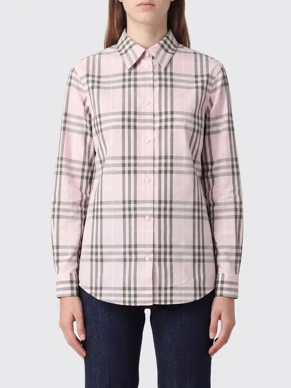 Burberry Long-sleeved Cotton Shirt With Iconic Check Pattern