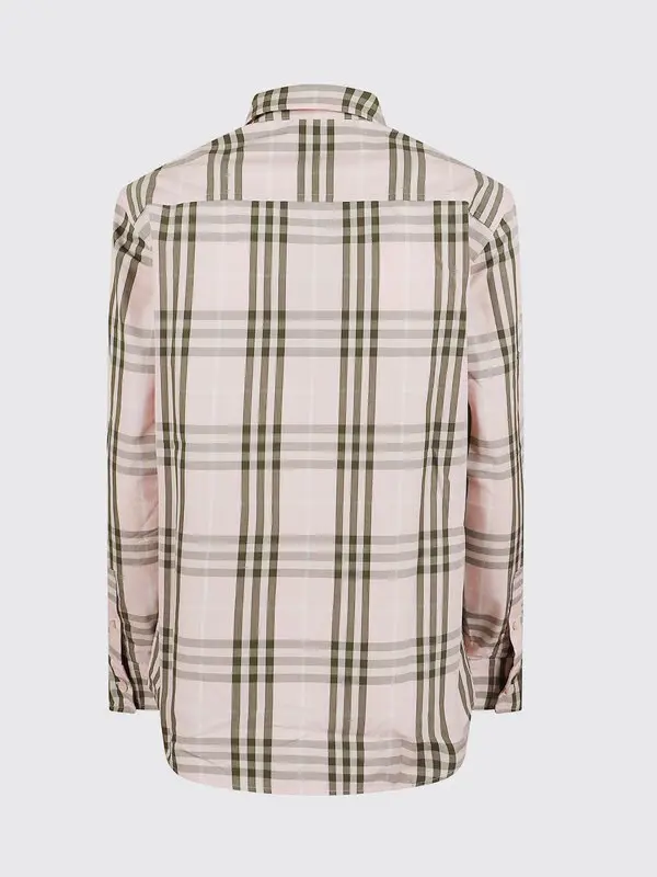 Burberry Long-sleeved Cotton Shirt With Iconic Check Pattern