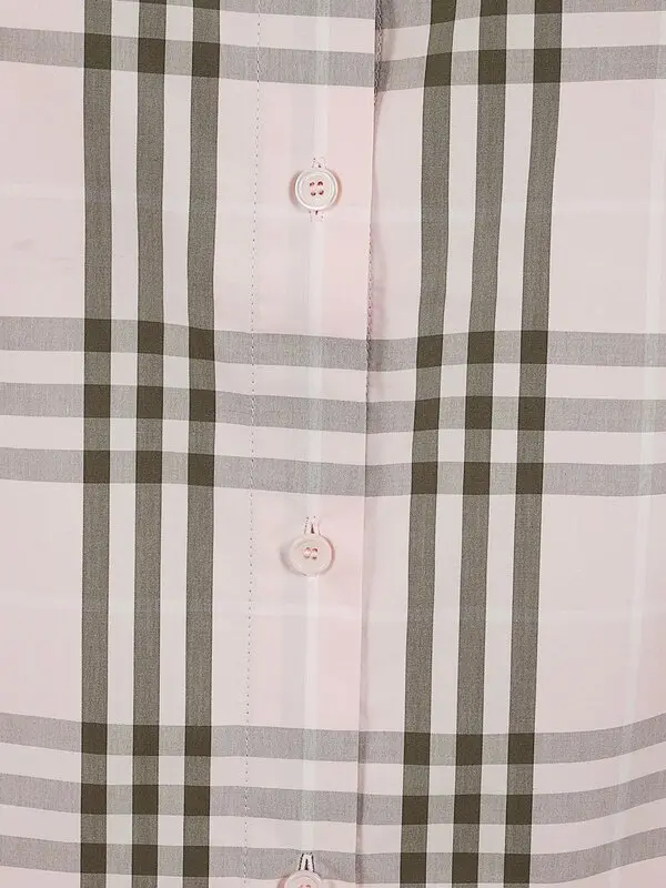 Burberry Long-sleeved Cotton Shirt With Iconic Check Pattern