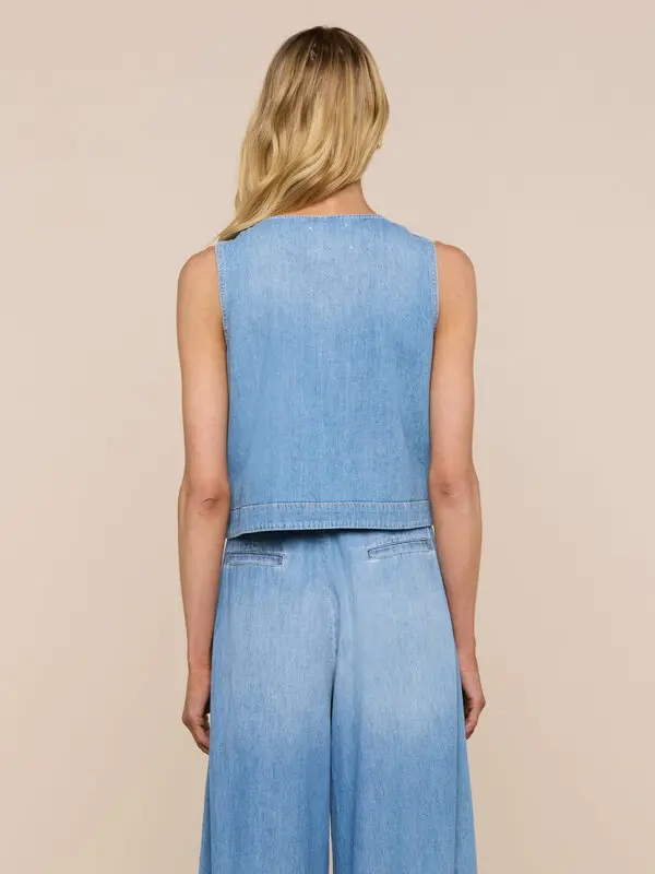 L'Agence Foster Sleeveless Denim Top