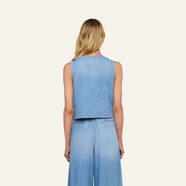 L'Agence Foster Sleeveless Denim Top
