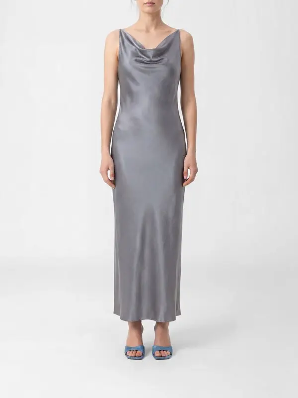 Patrizia Pepe Silk Slip Dress With Rhinestone Embellishment
