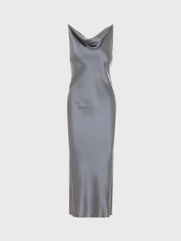 Patrizia Pepe Silk Slip Dress With Rhinestone Embellishment