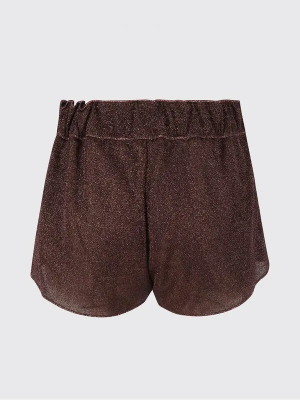 Oseree Textured Metallic Shorts - Cocoa