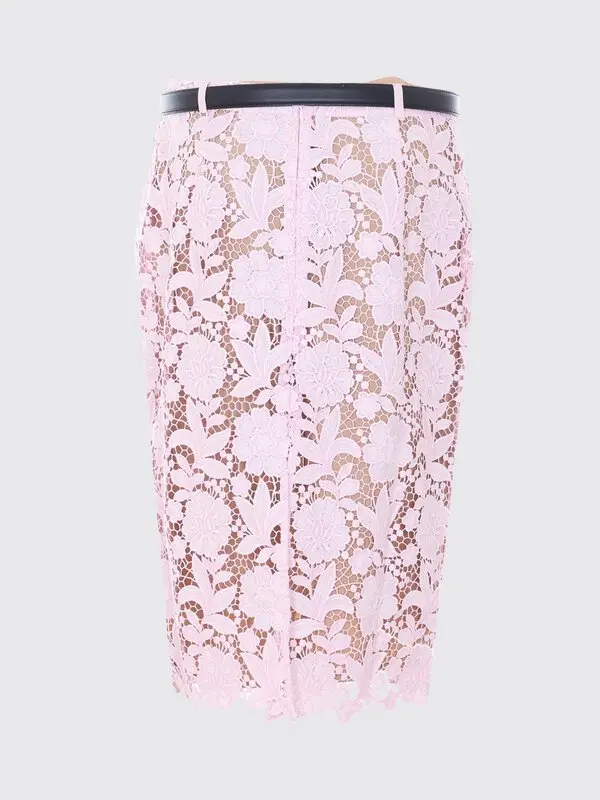 SELF-PORTRAIT Lace Pencil Midi Skirt - Pink