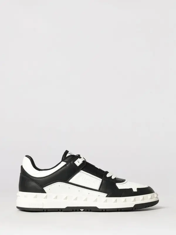 Valentino Garavani Freedots Bicolored Calf Leather Sneakers - Black