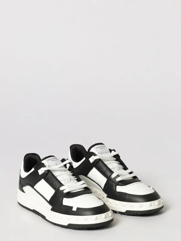 Valentino Garavani Freedots Bicolored Calf Leather Sneakers - Black