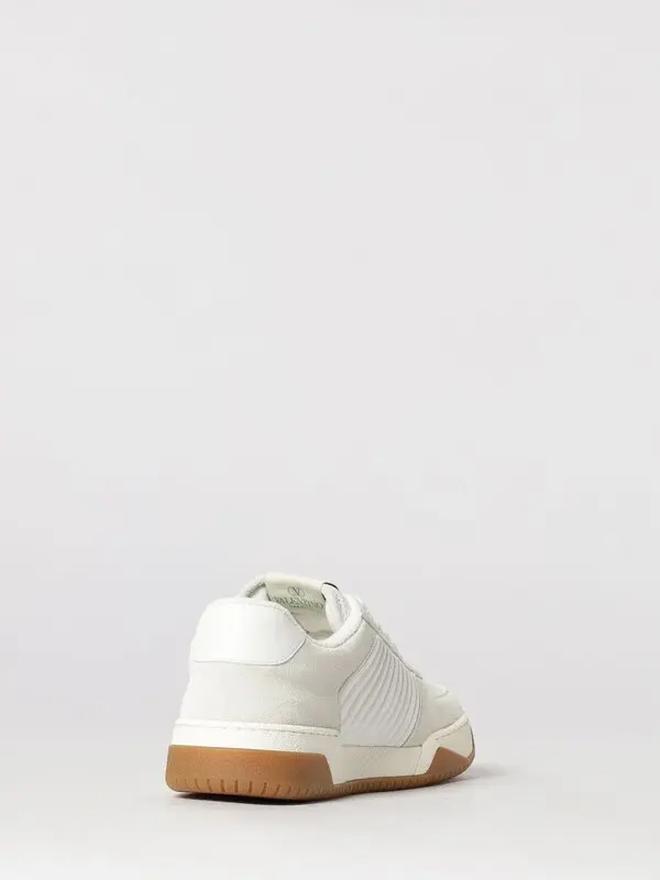 Valentino Garavani Quilted Leather And Suede Lace-up Sneakers - White