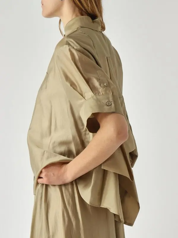 MEIMEIJ Lyocell Blend Shirt With Ruffles And Embroidery