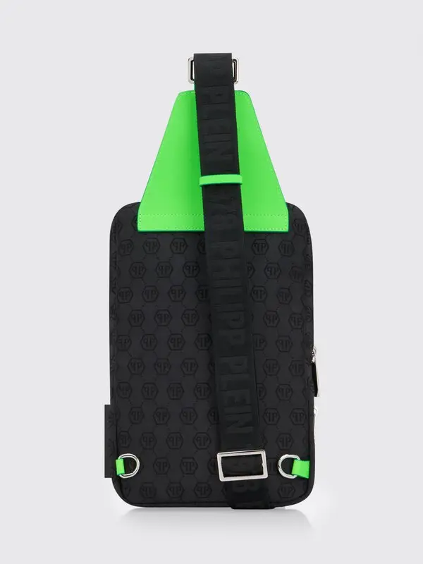 Philipp Plein Nylon Bag With Jacquard Logo - Black