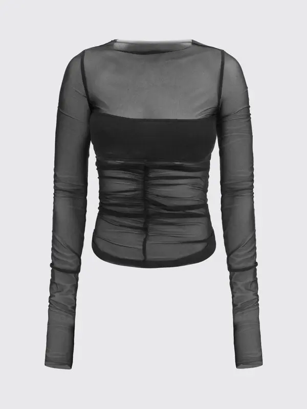 Rick Owens Sheer Long Sleeve Crewneck Top