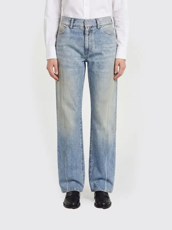 MAISON MARGIELA High-waisted Straight Leg Jeans With Worn Effect