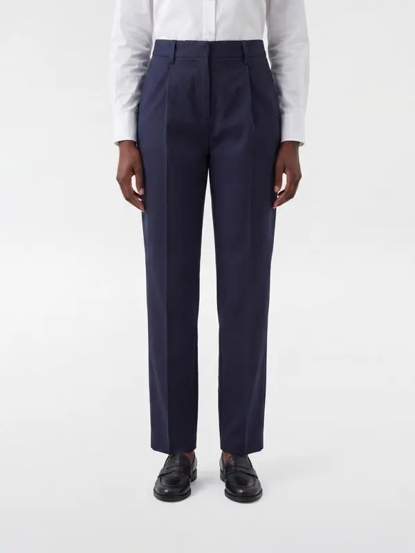 Aspesi Mid-rise Slim Fit Cotton Trousers - Blue