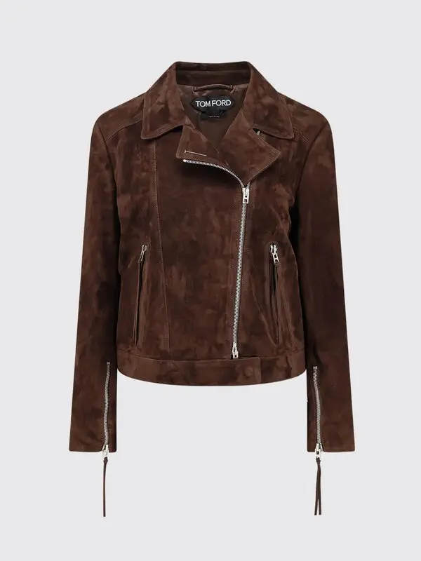 TOM FORD Slim Fit Suede Lambskin Biker Jacket