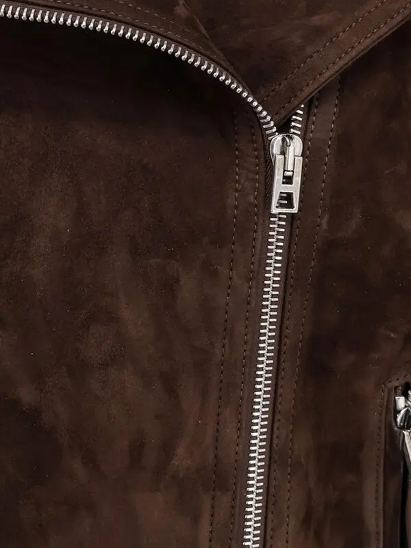 TOM FORD Slim Fit Suede Lambskin Biker Jacket