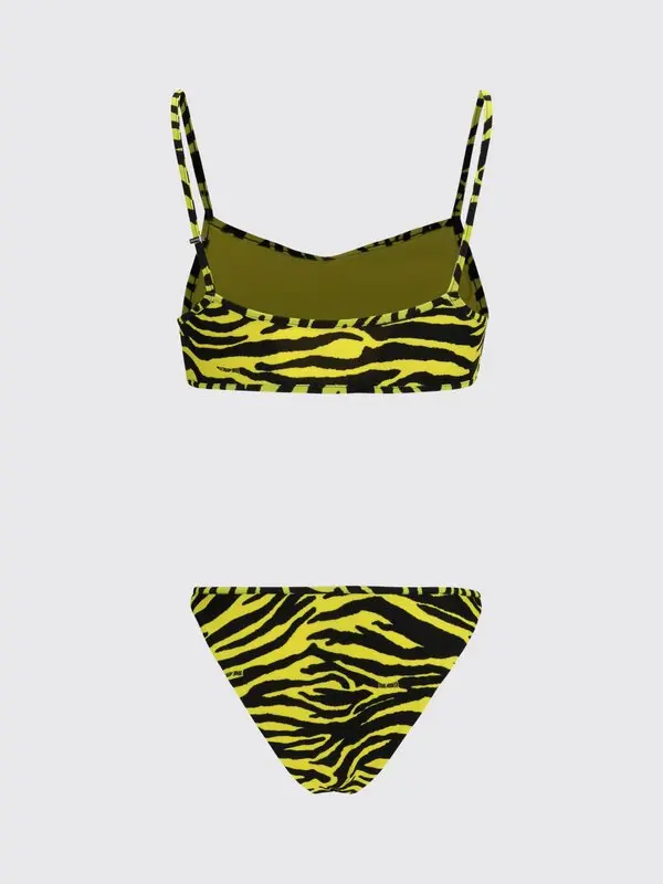 Attico Zebra Print Bikini - Black