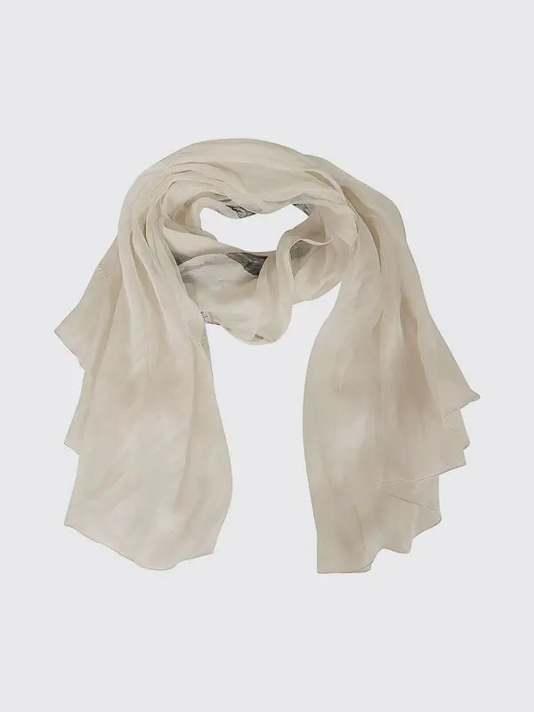 Ermanno Scervino Rectangular Scarf In Pure Silk With Floral Print