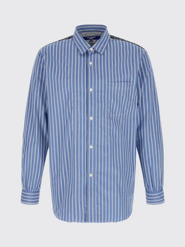 Junya Watanabe Relaxed Fit Patchwork Cotton Shirt With Spread Collar