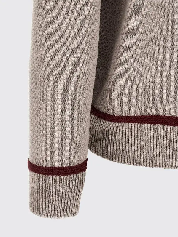 Junya Watanabe Graphic Print Silk And Wool Blend Crew-neck Jumper - Grey