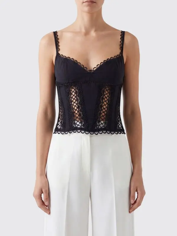 Charo Ruiz Ibiza Embroidered Off-the-shoulder Corset Top - Black