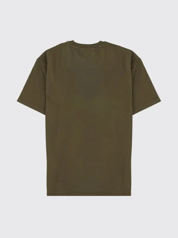 AMISH SUPPLIES Cotton T-shirt With Contrast Logo And Dropped Shoulders - Green