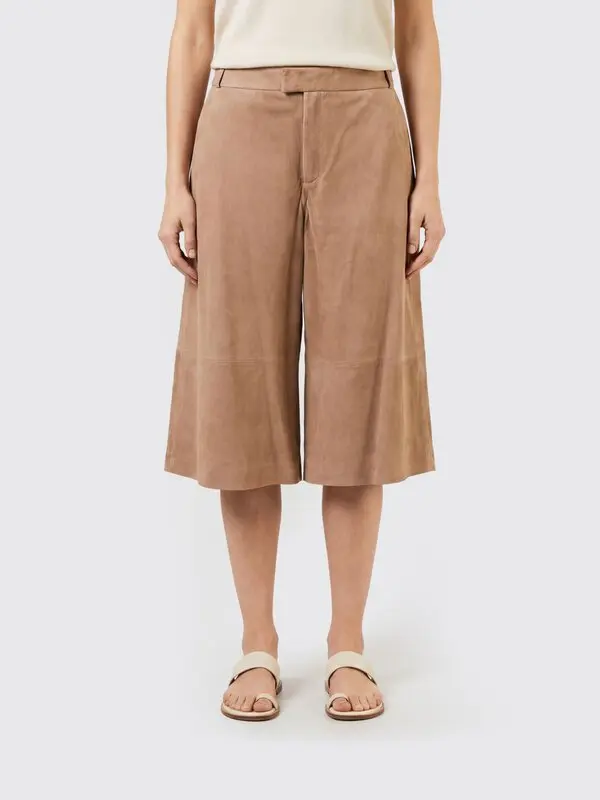 ARMA Jina Cropped Wide-leg Suede Leather Trousers