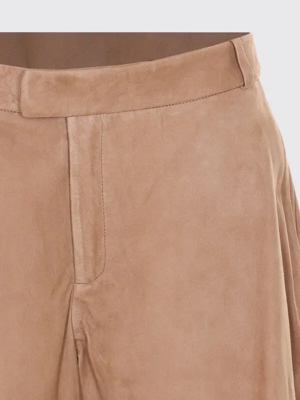 ARMA Jina Cropped Wide-leg Suede Leather Trousers