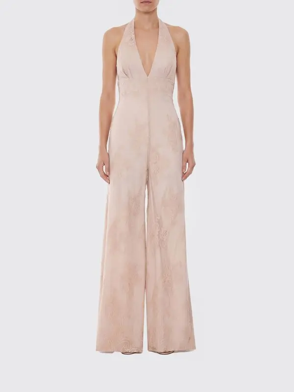 ANIYE BY Halter Neck Flared Jumpsuit With Floral Details - Pink