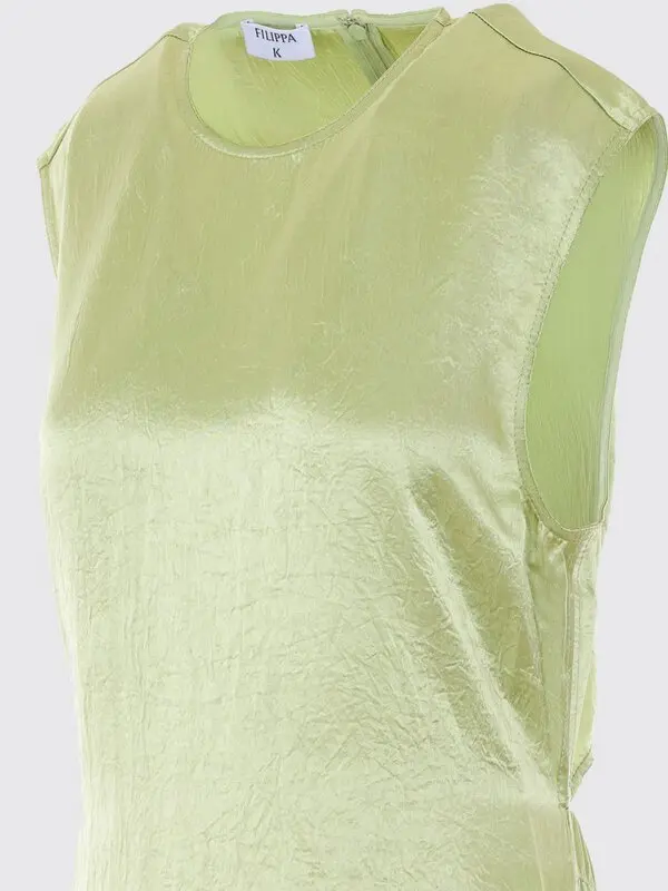 Filippa K Sleeveless Midi Dress In Acetate With Cut-out Detail - Green