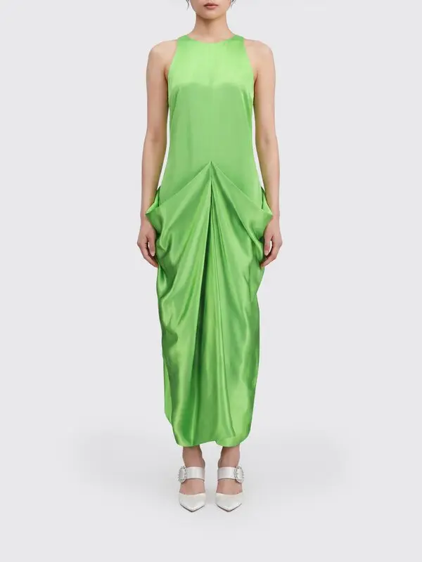 Khaite Draped Satin Off-the-shoulder Midi Sheath Dress - Ocean