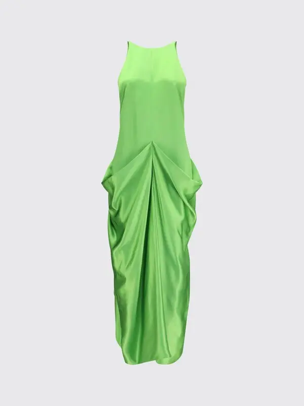Khaite Draped Satin Off-the-shoulder Midi Sheath Dress - Ocean