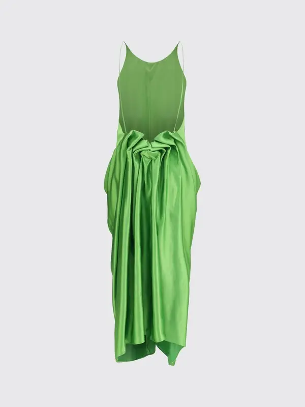 Khaite Draped Satin Off-the-shoulder Midi Sheath Dress - Ocean