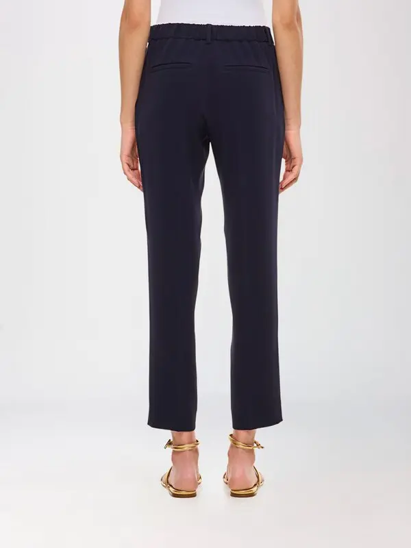 Alberto Biani Slim Fit Crêpe Chino Trousers With Side Zip - Blue