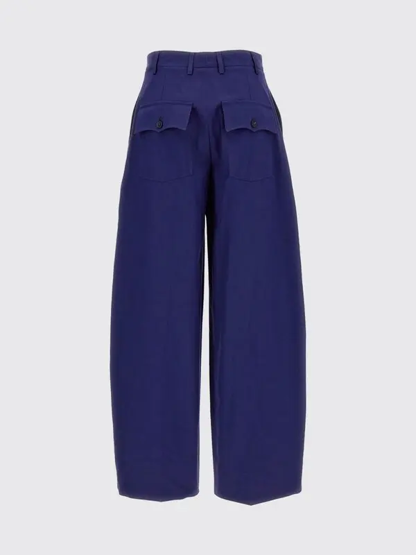 Alberto Biani High-waisted Wide Leg Cotton Trousers - Blue