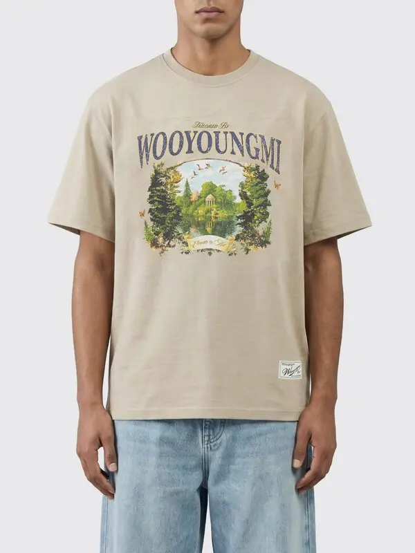 WOOYOUNGMI Graphic-print And Contrast-logo Cotton Crewneck T-shirt