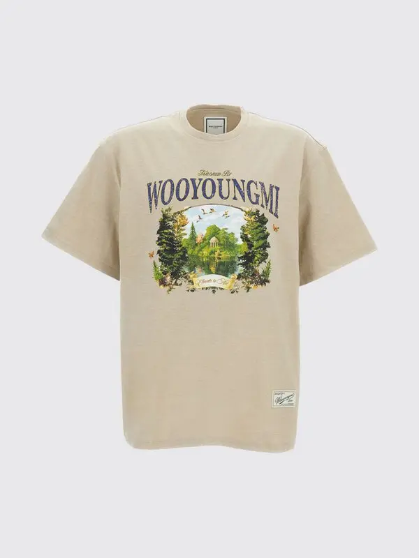 WOOYOUNGMI Graphic-print And Contrast-logo Cotton Crewneck T-shirt