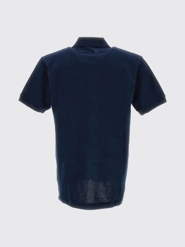 Play Comme Des Garcon Slim Fit Cotton Polo Shirt With Contrasting Logo - Blue