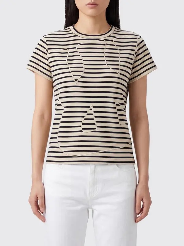 WALES BONNER Slim Fit Striped Cotton T-shirt With Embroidered Details