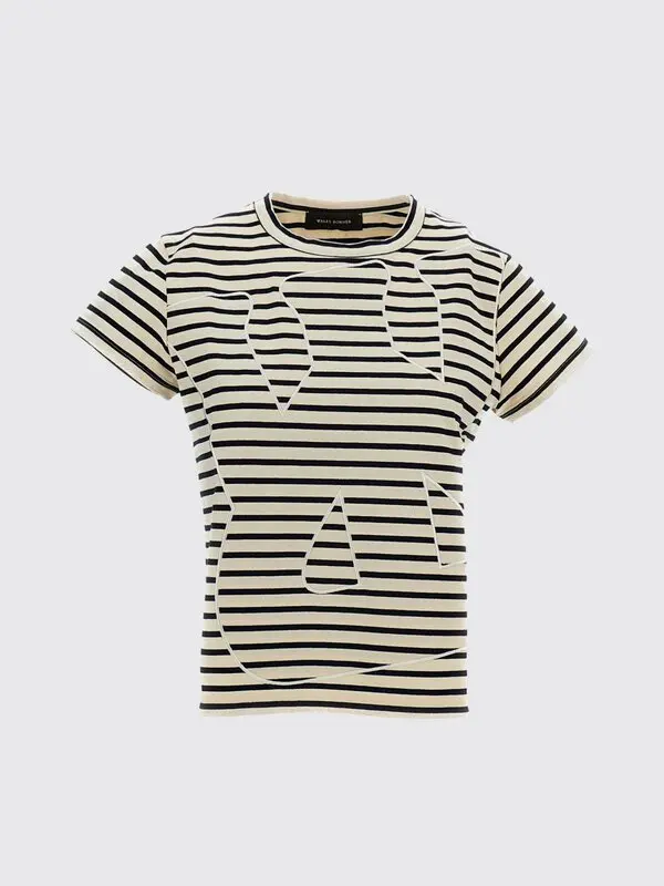 WALES BONNER Slim Fit Striped Cotton T-shirt With Embroidered Details
