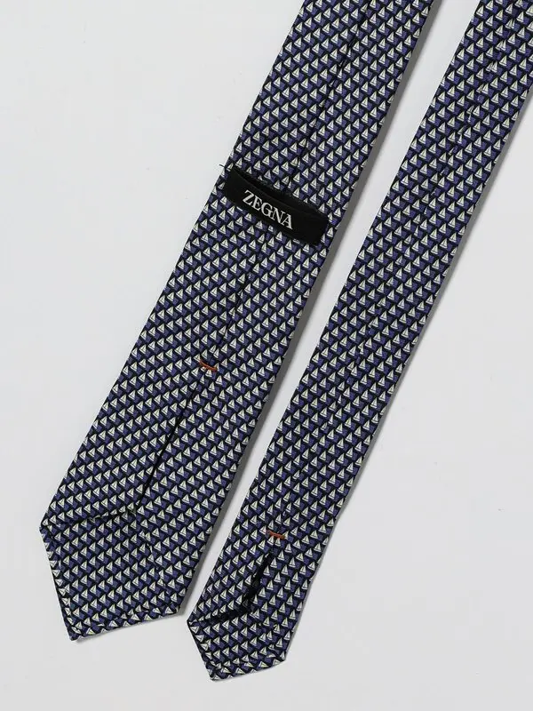Zegna Jacquard Neck Tie - Navy