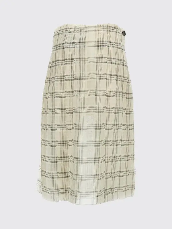 DURAZZI MILANO Tartan Cotton And Silk Midi Skirt With Buckle Detail