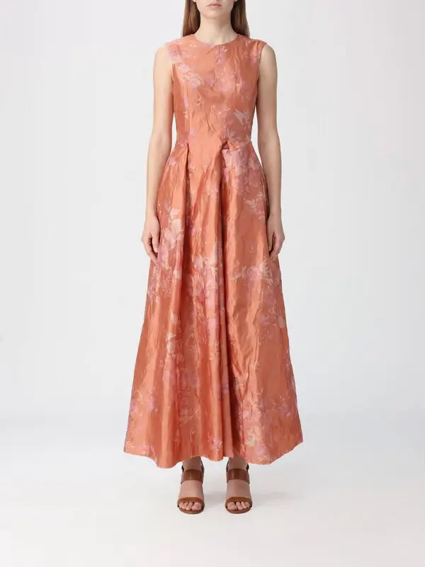 Erdem Sleeveless Floral-print Satin Evening Gown