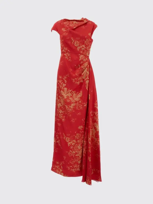 Erdem Floral-print Duchesse Sheath Long Dress