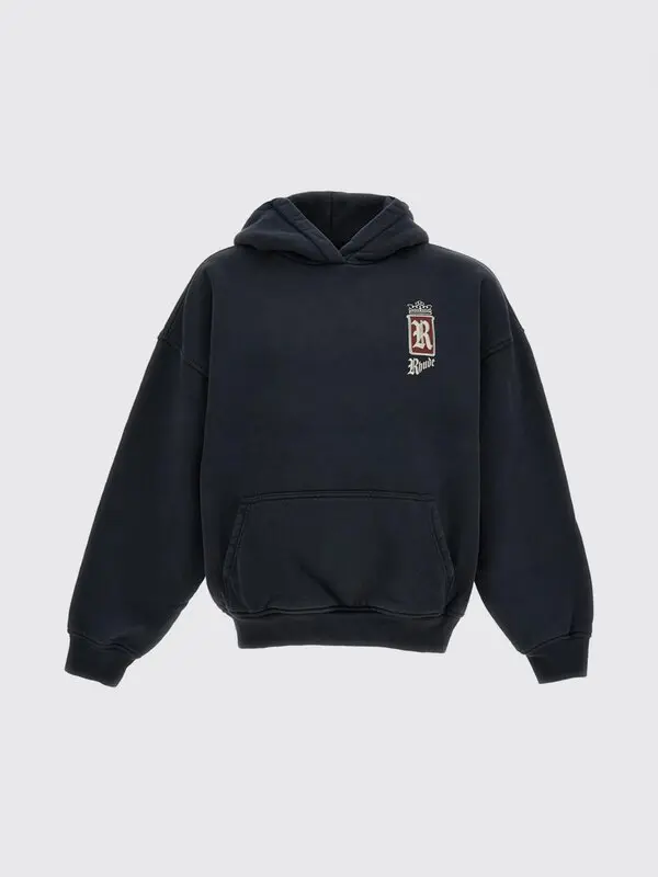 Rhude Cotton Hoodie With Kangaroo Pocket And Contrasting Logo
