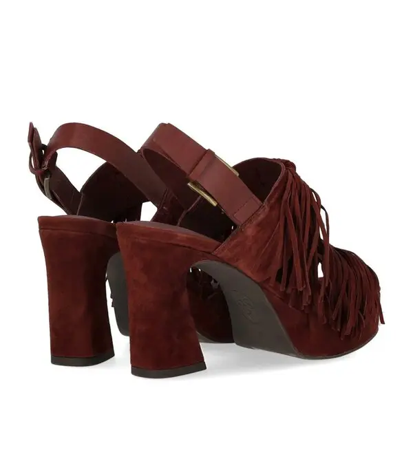 Ash Oprah Heeled Sandals With Knot And Fringe Detailing - Red