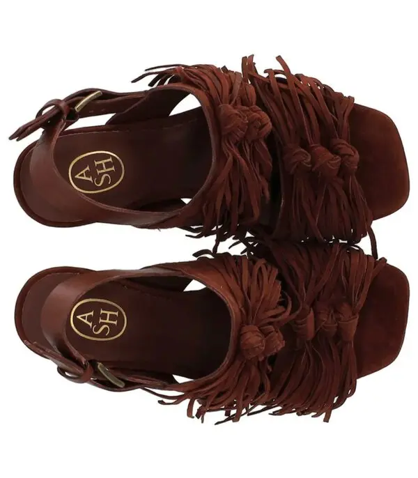 Ash Oprah Heeled Sandals With Knot And Fringe Detailing - Red