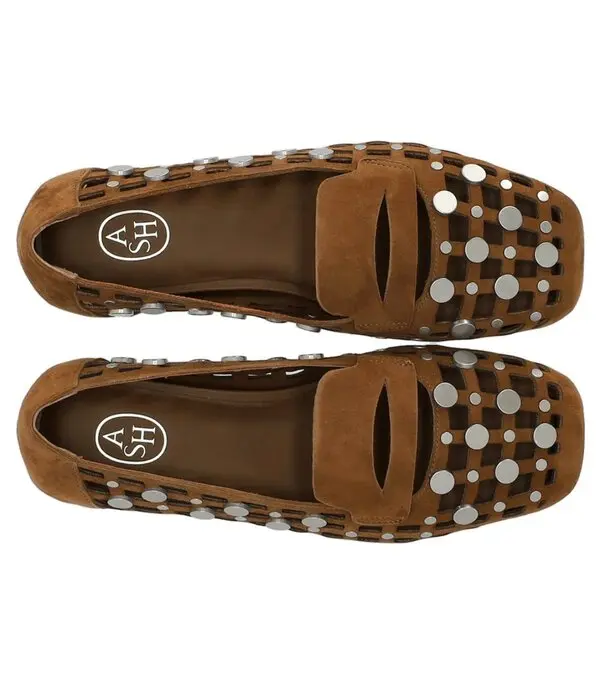 Ash Bali Suede Embellished Ballerina Flats